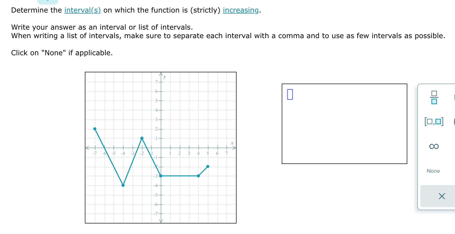 Solved Determine the interval(s). on which the function is | Chegg.com