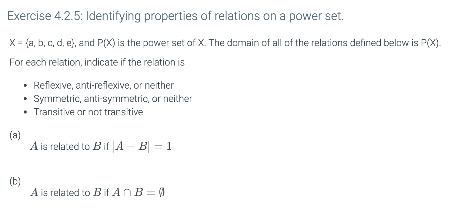 Solved Is it possible to have a relation on the set {a, b, | Chegg.com