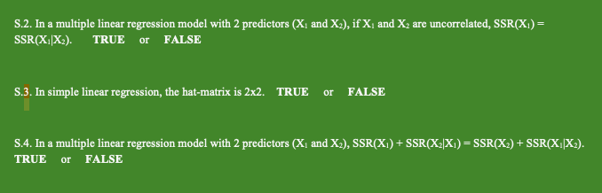 Solved S.2. In a multiple linear regression model with 2 | Chegg.com