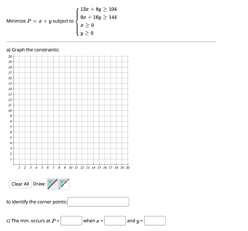 Solved Minimize P=x+y subject to | Chegg.com