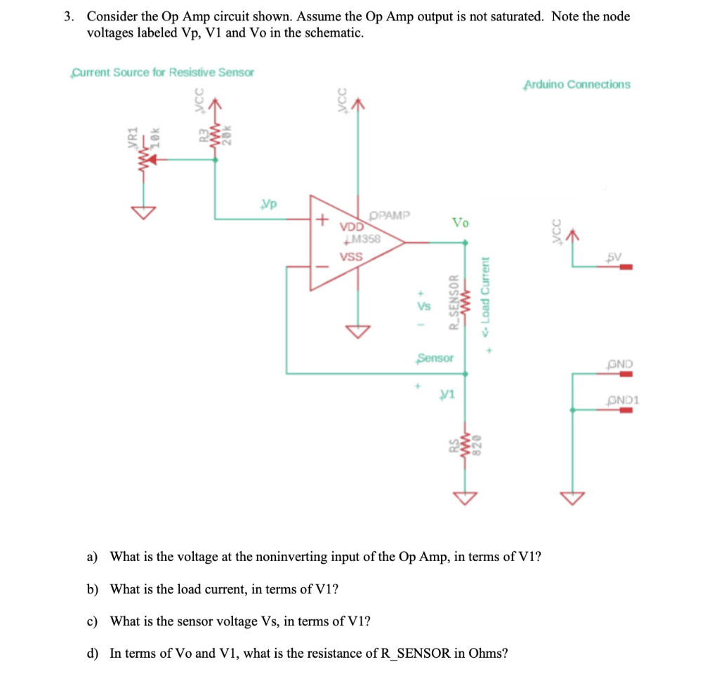 Solved 3. Consider the Op Amp circuit shown. Assume the Op | Chegg.com