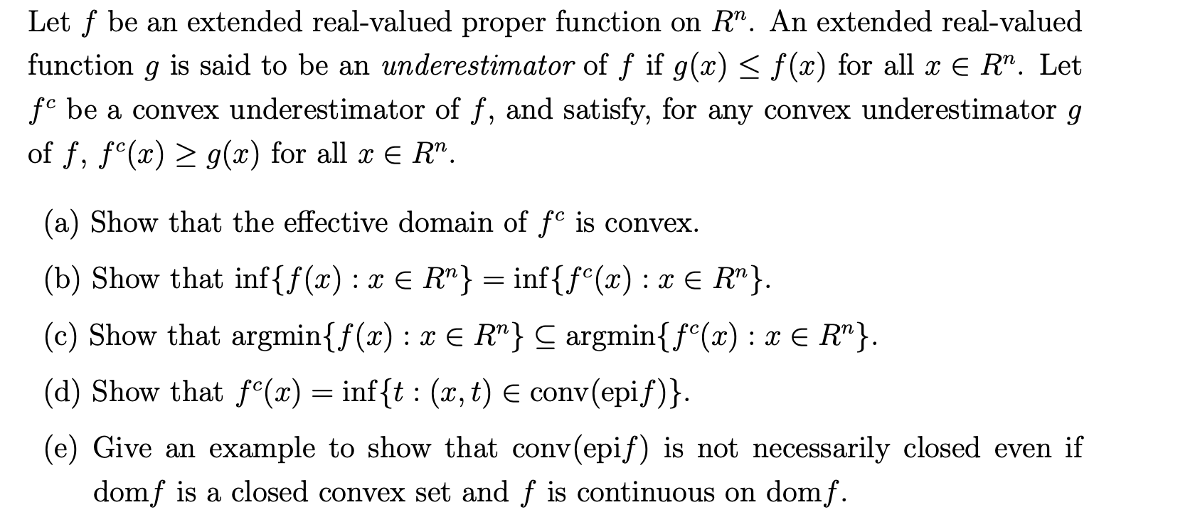 Let f be an extended real-valued proper function on | Chegg.com