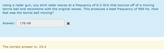 Solved Using a radar gun, you emit radar waves at a | Chegg.com