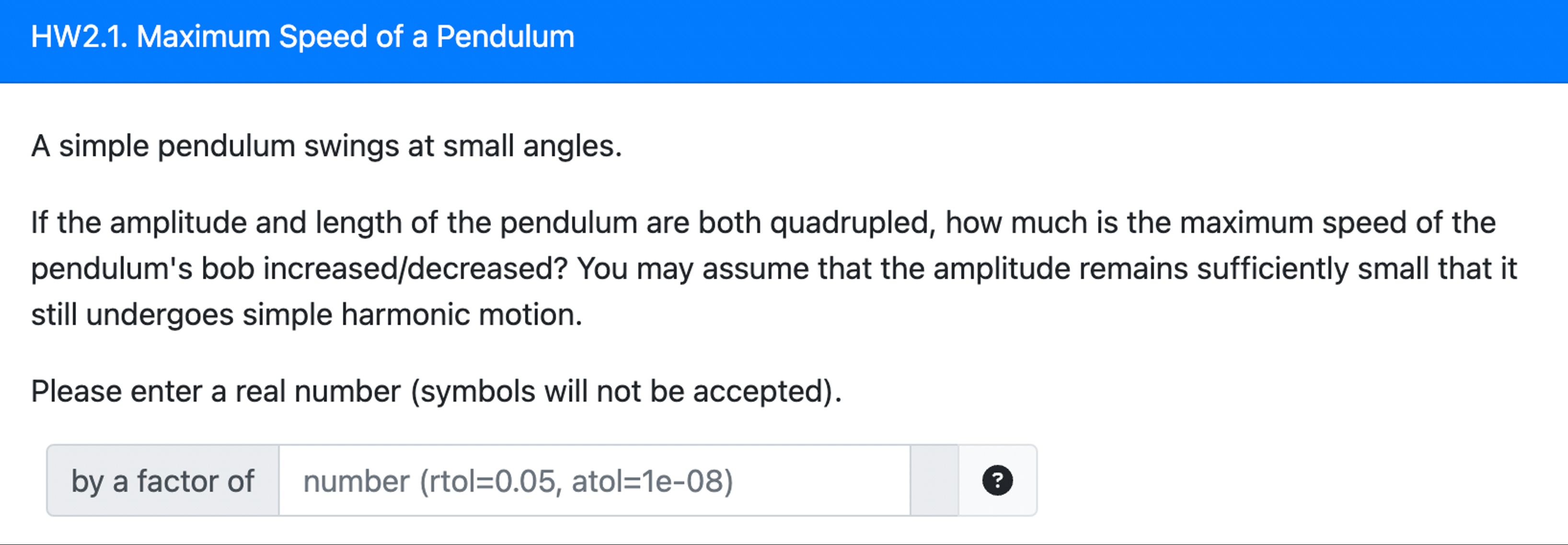Solved HW2.1. ﻿Maximum Speed of a PendulumA simple pendulum | Chegg.com
