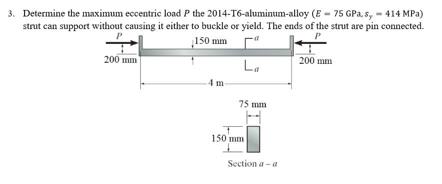 Solved 3. Determine the maximum eccentric load P the | Chegg.com