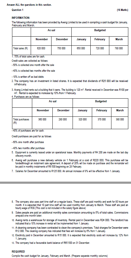 Solved Answer ALL the questions in this section. Question 1 | Chegg.com