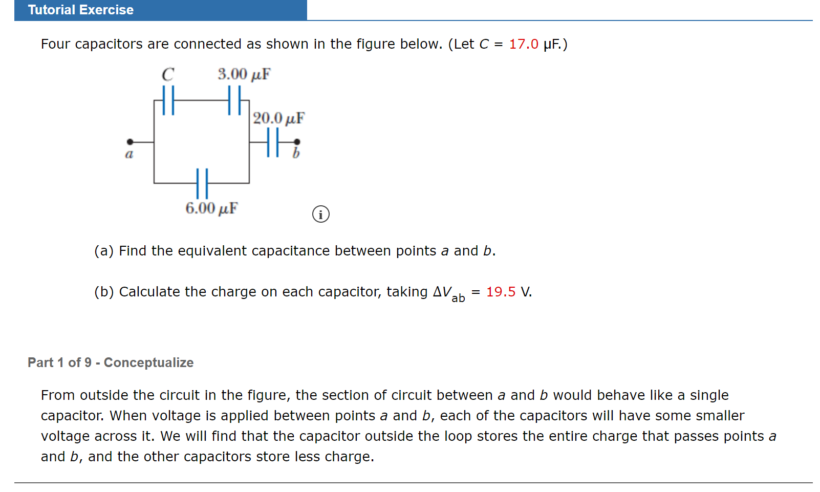 Solved Tutorial Exercise Four capacitors are connected as | Chegg.com