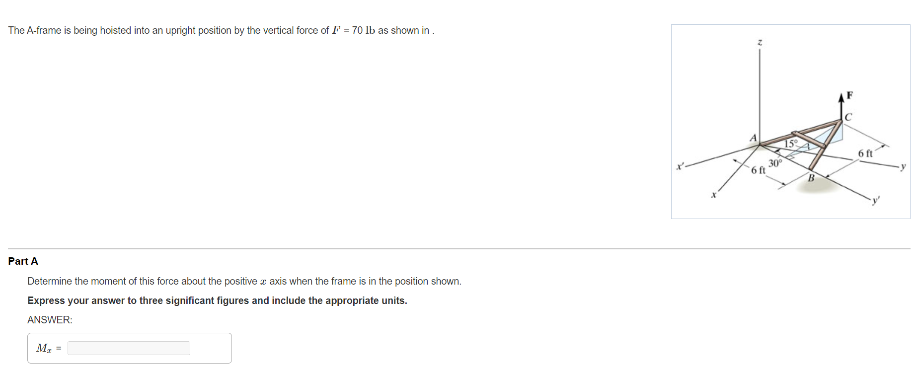 Solved The A-frame is being hoisted into an upright position | Chegg.com