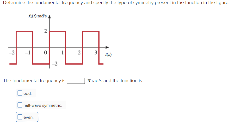 Solved Determine the fundamental frequency and specify the | Chegg.com