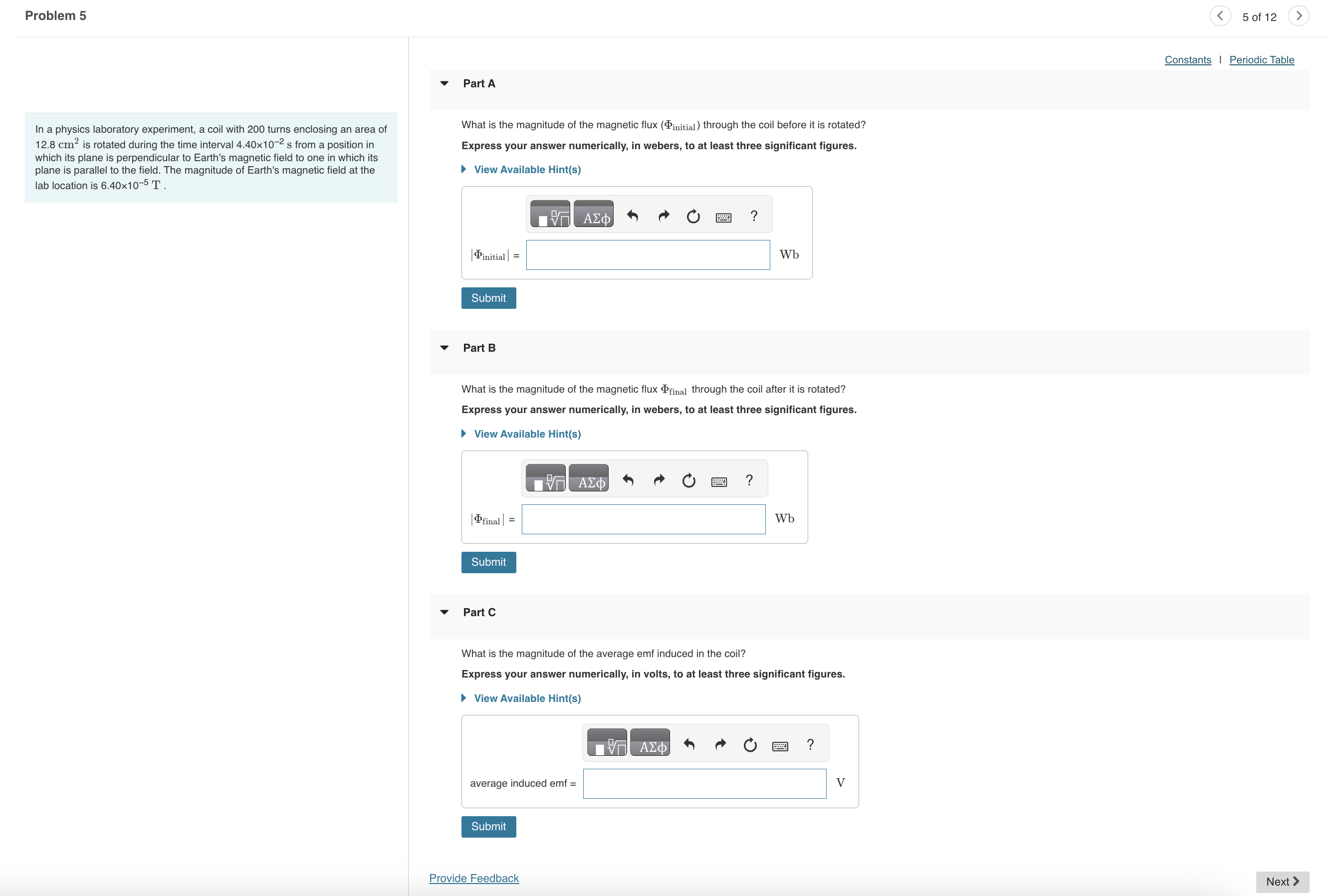 Solved In a physics laboratory experiment, a coil with 200 | Chegg.com