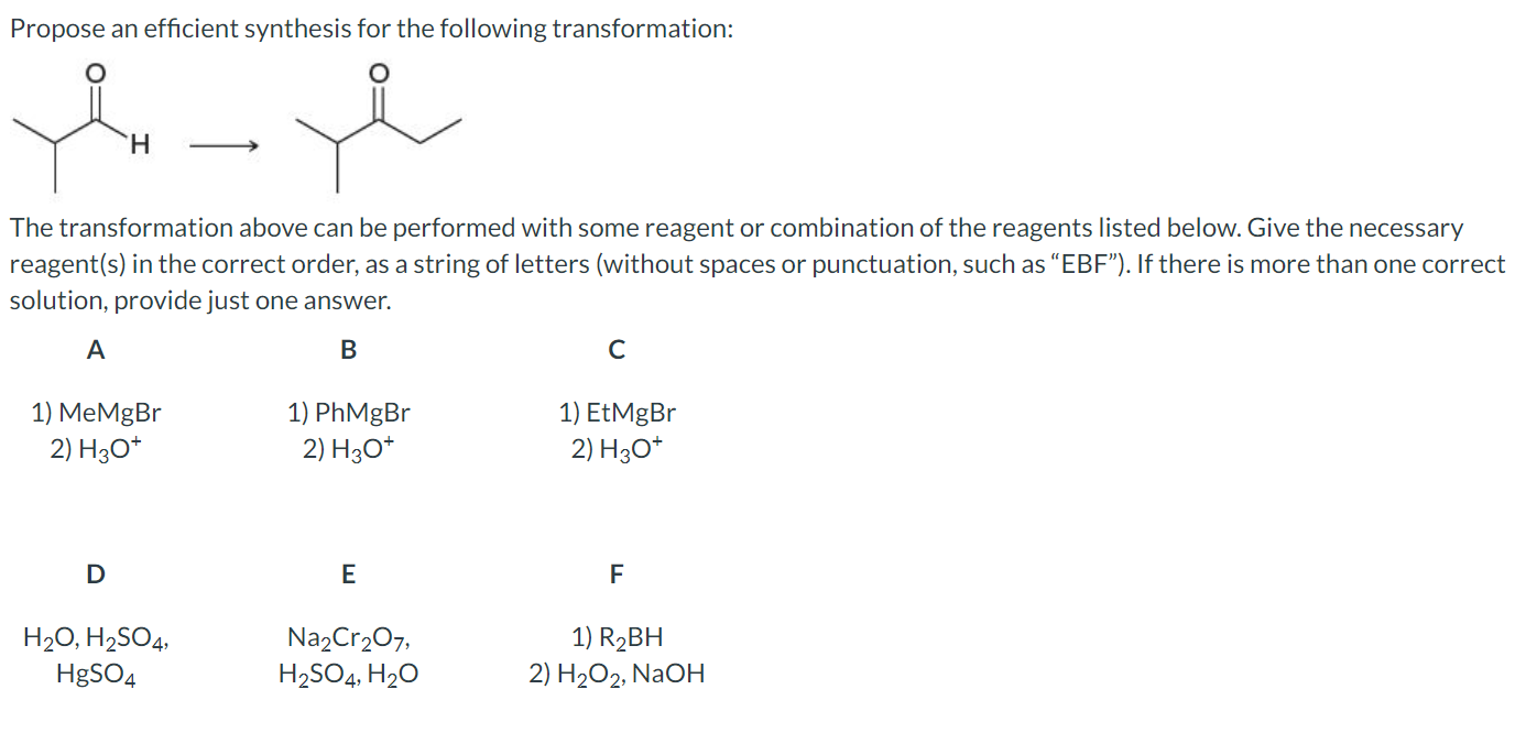 Solved Propose an efficient synthesis for the following | Chegg.com