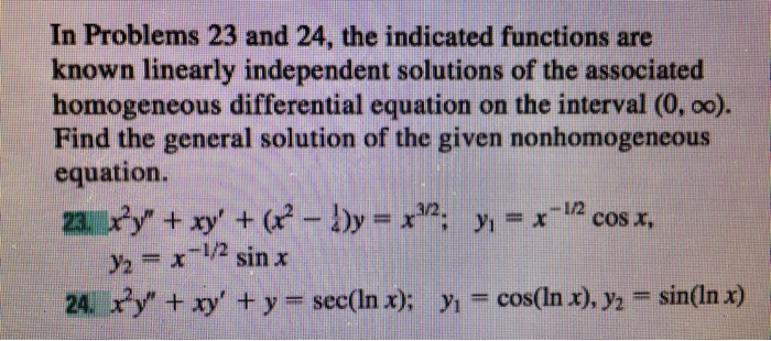 Solved The indicated functions are known linearly | Chegg.com
