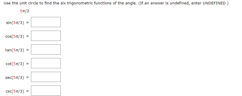 Solved Use the unit circle to evaluate the function. sin 300 | Chegg.com