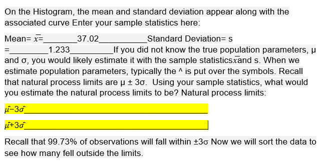 Solved On the Histogram, the mean and standard deviation | Chegg.com