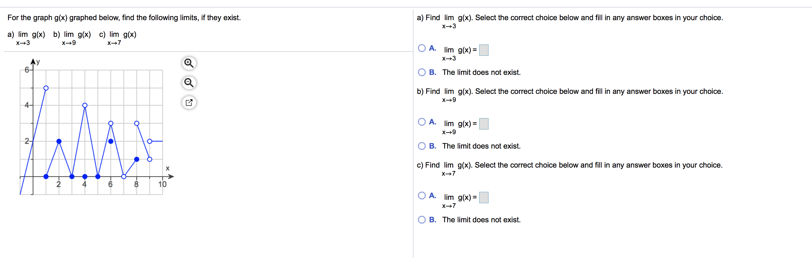 Solved For the graph g(x) graphed below, find the following | Chegg.com