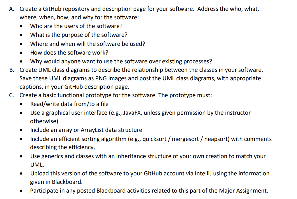Solved A. Create a GitHub repository and description page | Chegg.com
