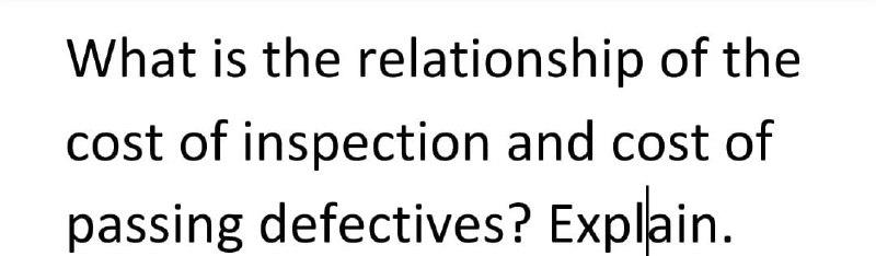 Solved What is the relationship of the cost of inspection | Chegg.com