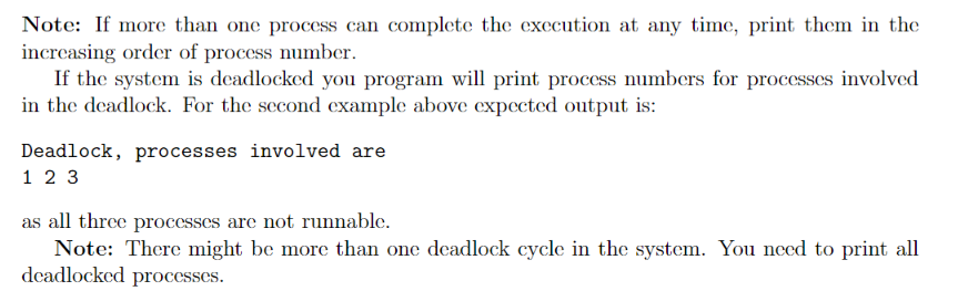 Your task is to implement a deadlock detection | Chegg.com