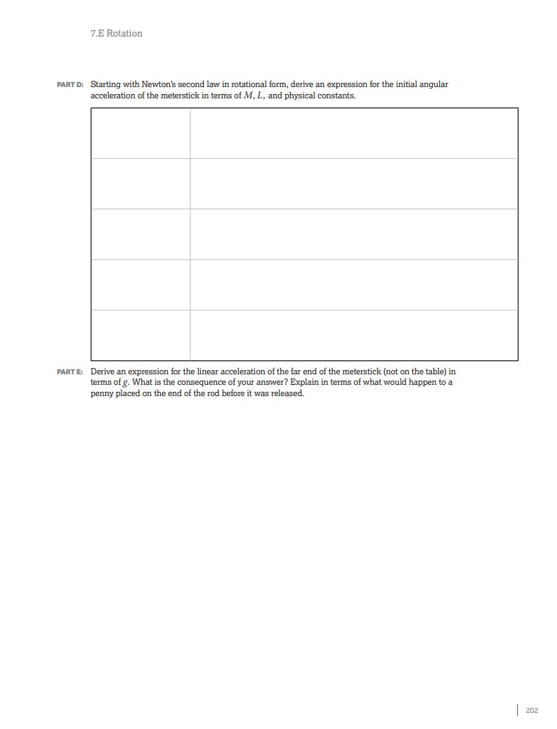 Solved UNIT 7 Torque and Rotation 7.E Rotation NAME DATE | Chegg.com