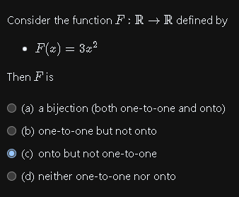 Solved Consider the function F:R→R defined by - F(x)=3x2 | Chegg.com