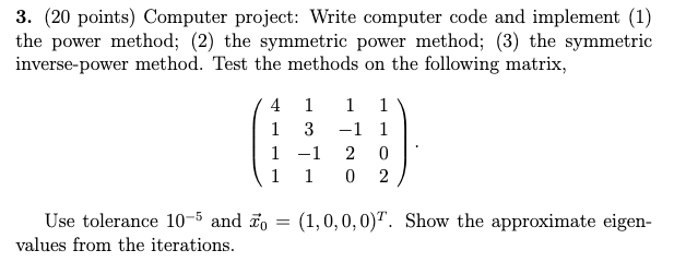 Solved 3 20 Points Computer Project Write Computer Code