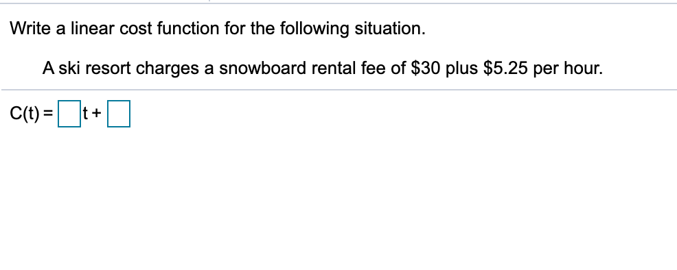 Solved Write a linear cost function for the following | Chegg.com