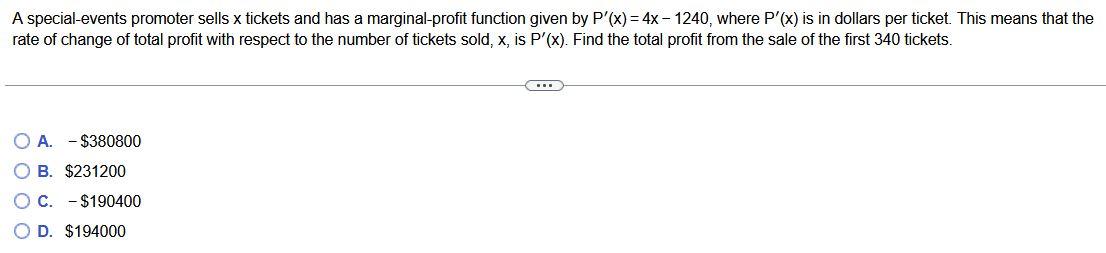 Solved A special-events promoter sells x tickets and has a | Chegg.com