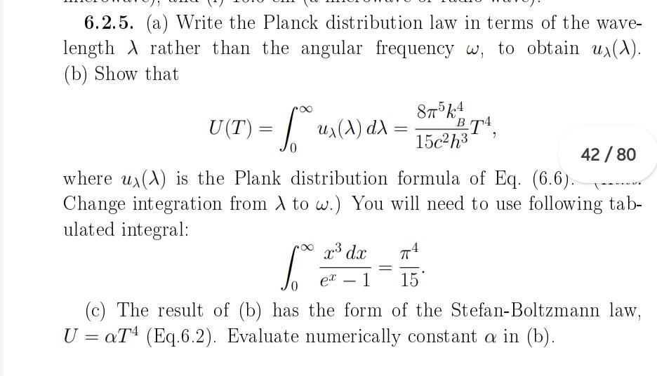 Solved Write the Planck distribution law in terms of the | Chegg.com