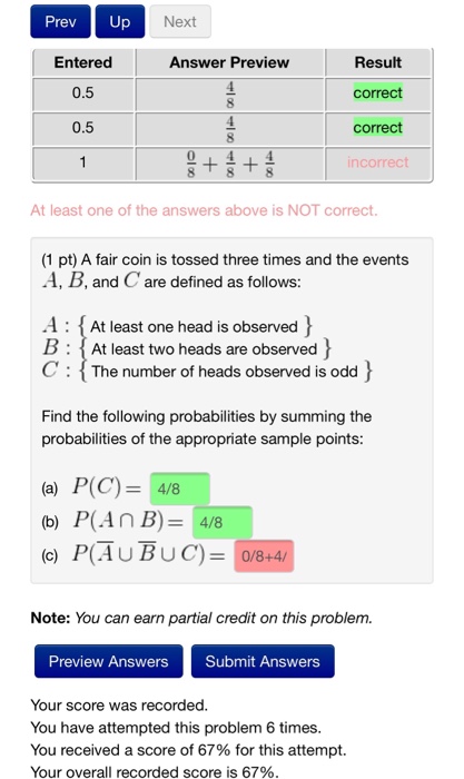 Solved Prev Up Next Entered Answer Preview Result | Chegg.com