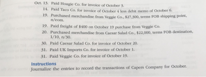 Solved OBJ.2 PR 6-1A Purchase-related transactions using | Chegg.com