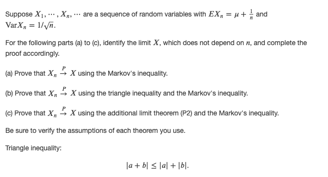 Suppose X1 Xn Are A Sequence Of Random