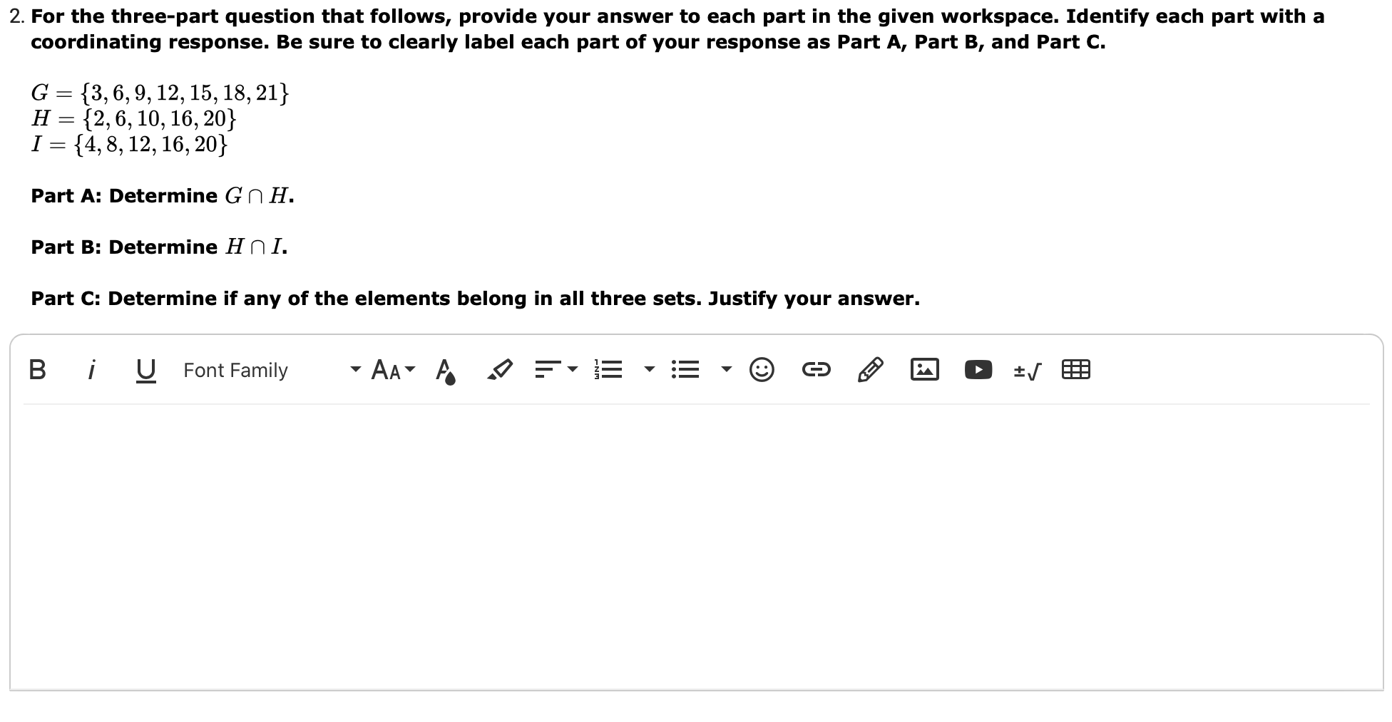Solved 2. For the three-part question that follows, provide | Chegg.com