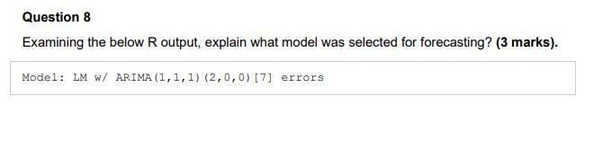 Solved Examining the below R output, explain what model was | Chegg.com