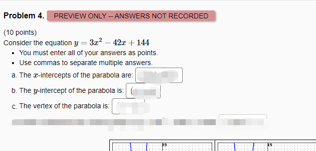Solved Problem 4. PREVIEW ONLY -- ANSWERS NOT RECORDED (10 | Chegg.com