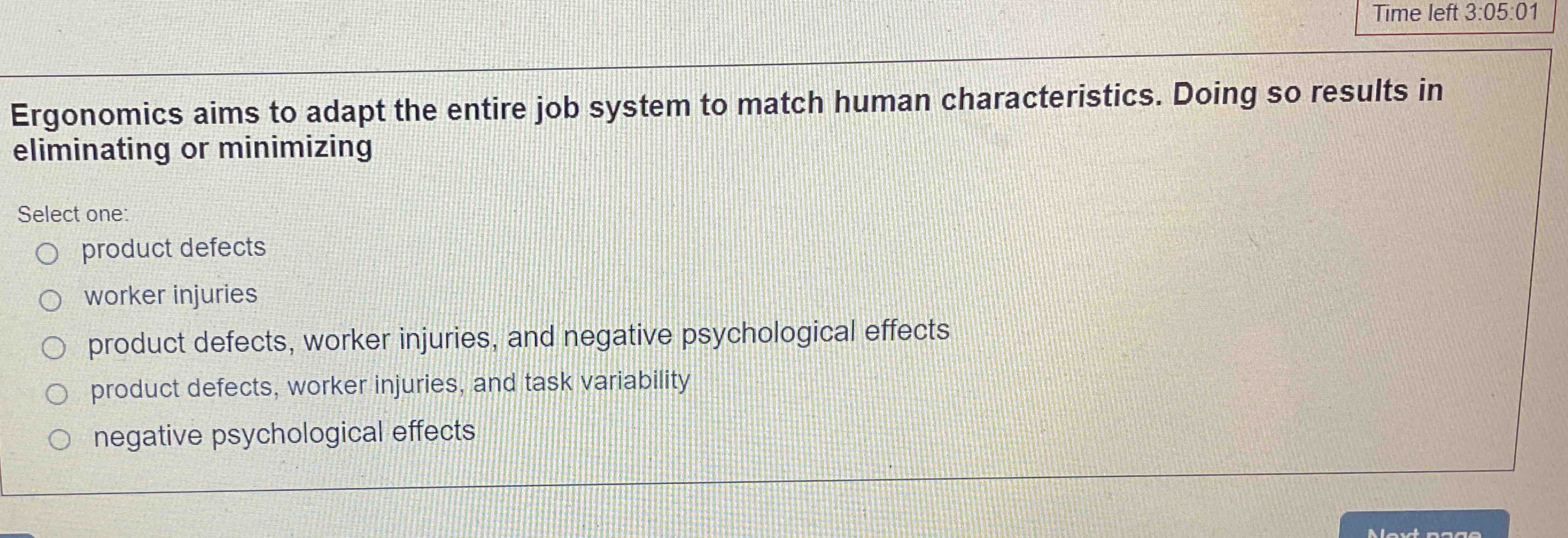 Solved Ergonomics aims to adapt the entire job system to | Chegg.com