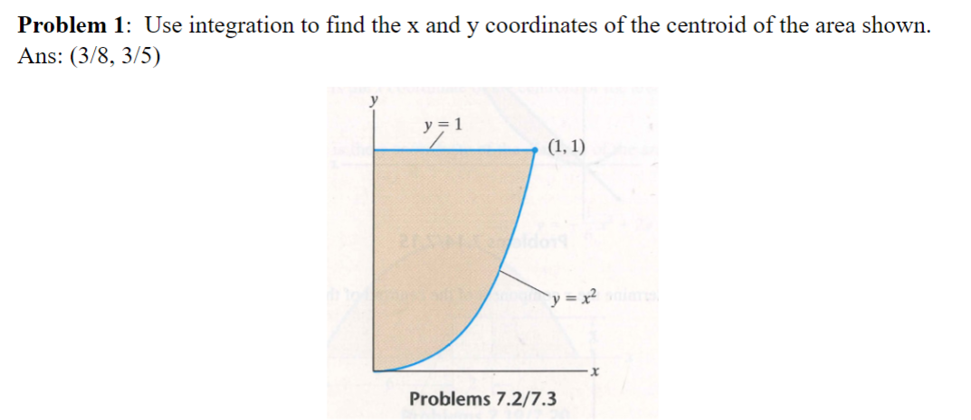 Solved Problem 1: Use integration to find the x and y | Chegg.com