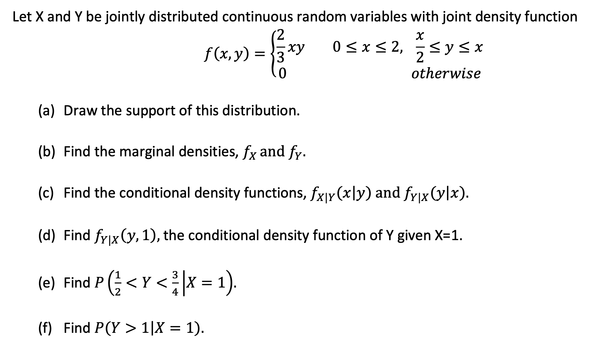 Solved (a) Draw the support of this distribution. (b) Find | Chegg.com
