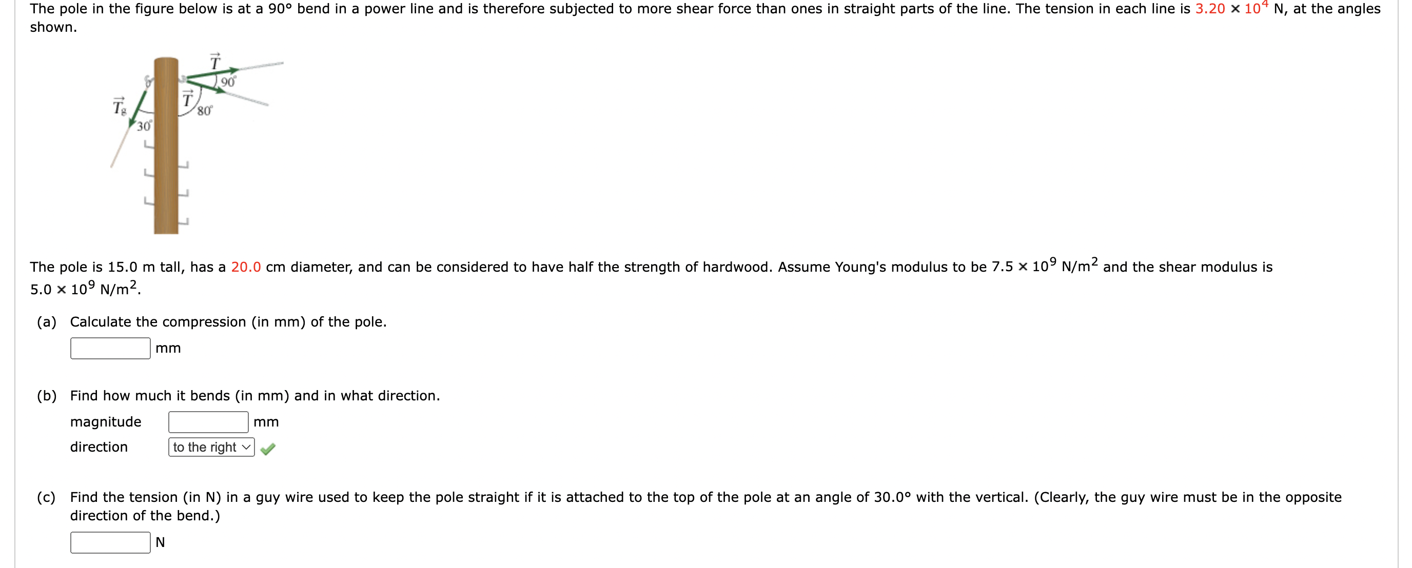 [Solved]: 5.0109N/m2. (a) Calculate the compression (in mm