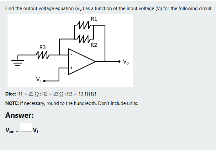 Solved Find the output voltage equation (Vor ) as a function | Chegg.com