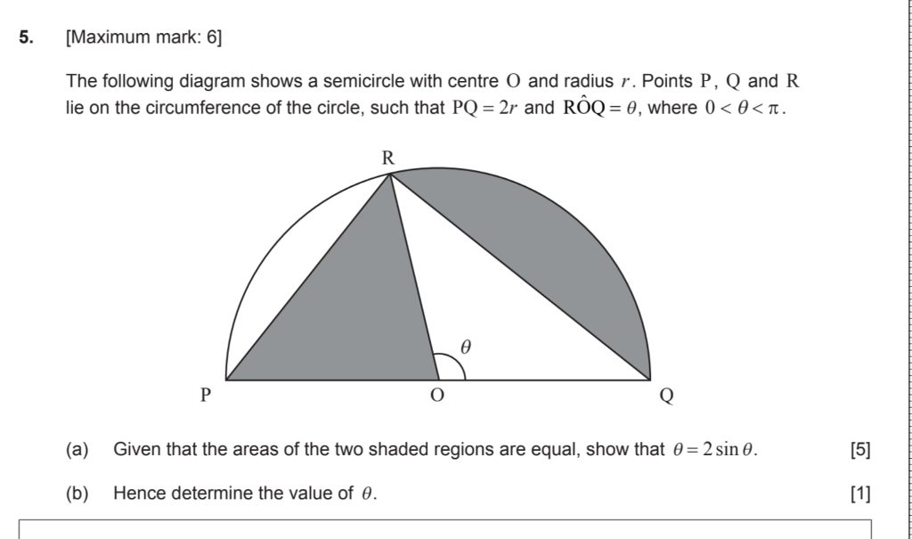Solved 5. [Maximum mark: 6] The following diagram shows a | Chegg.com