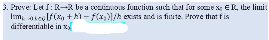 Solved 3. Prove: Let f:R→R be a continuous function such | Chegg.com