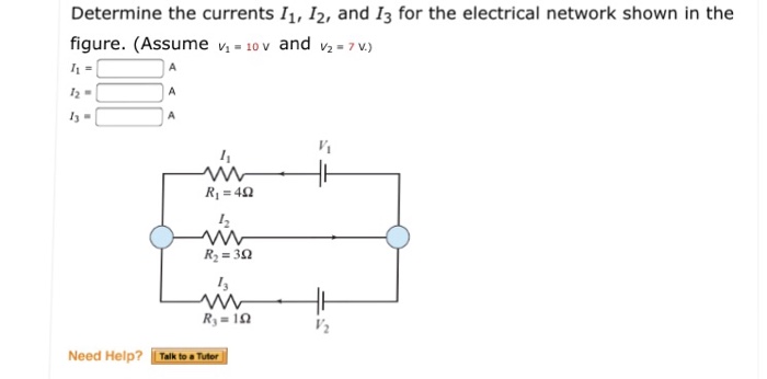 Solved Determine the currents I1, I2, I3 for the electrical | Chegg.com