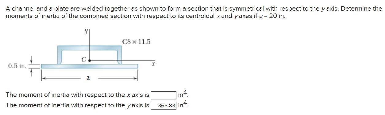 Solved A channel and a plate are welded together as shown to | Chegg.com