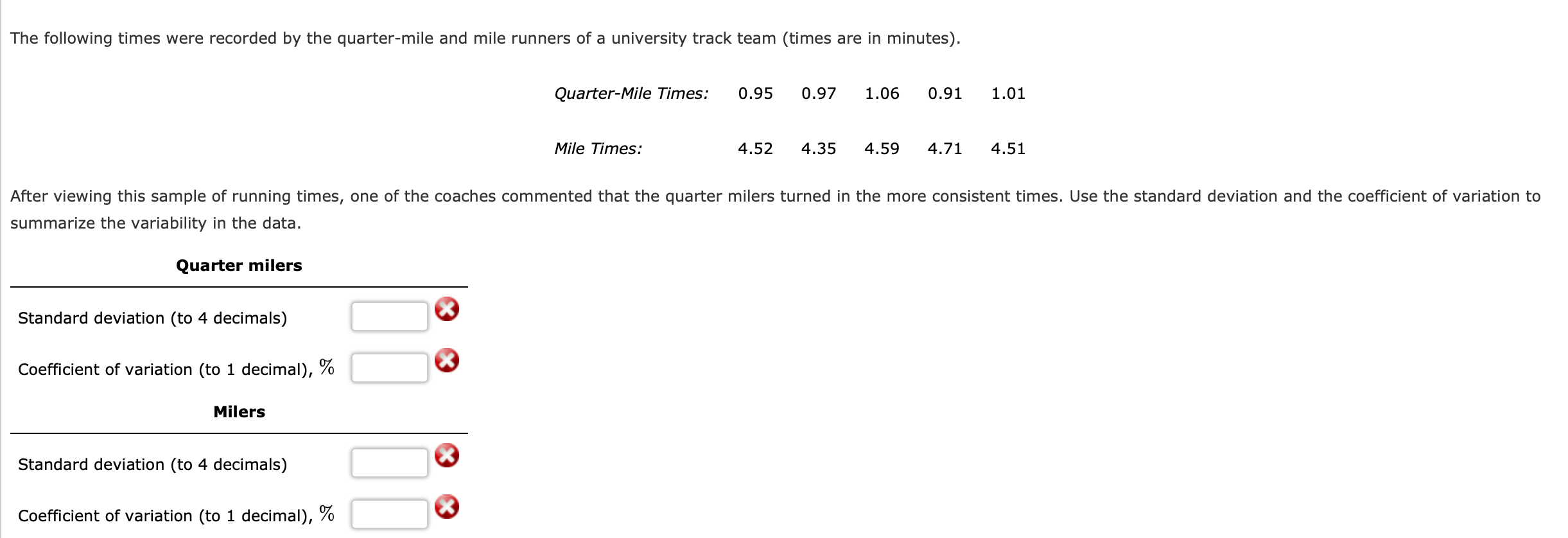 Solved summarize the variability in the data. | Chegg.com
