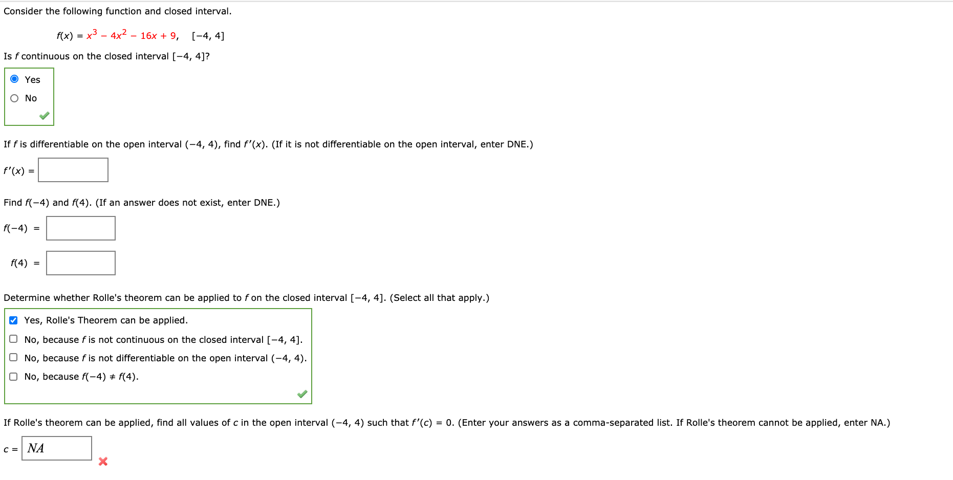 Solved Consider the following function and closed interval. | Chegg.com