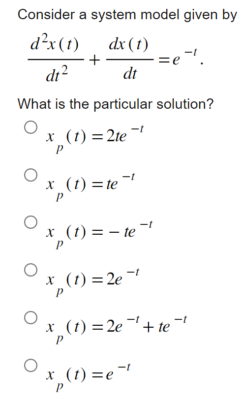 Solved Consider a system model given by | Chegg.com