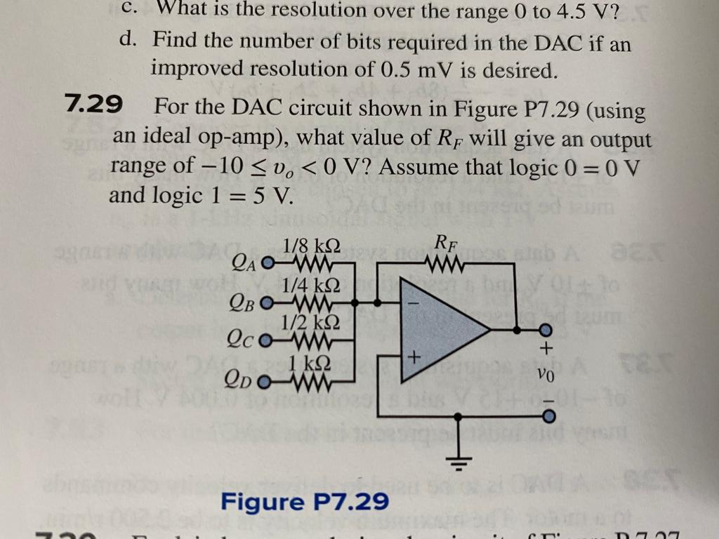 Solved c. What is the resolution over the range 0 to 4.5 V ? | Chegg.com