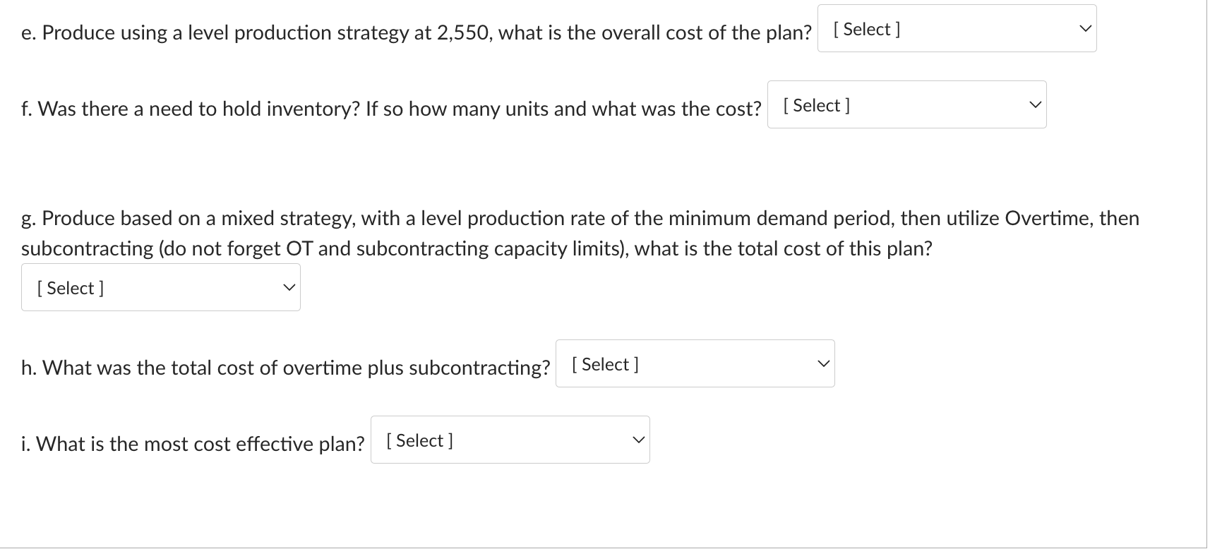 Solved The following is an aggregate plan. The following are | Chegg.com
