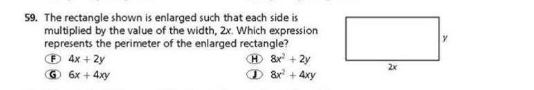 Solved 59. The rectangle shown is enlarged such that each | Chegg.com