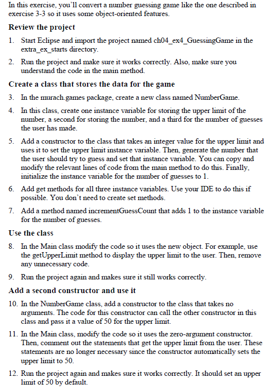 Solved package murach.games; import java.util.Random; import | Chegg.com